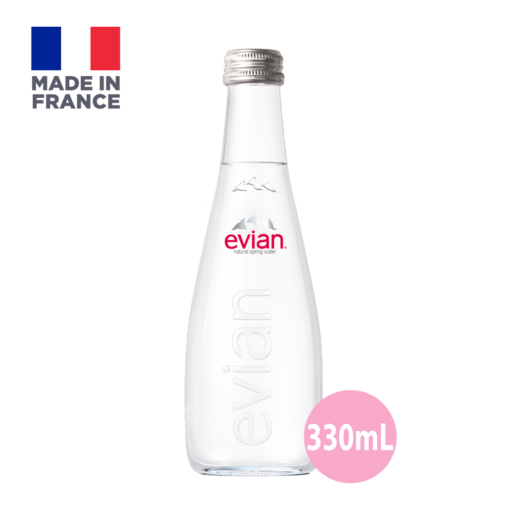 EVIAN Natural Mineral Glass Bottle 330ml | Shopee Philippines
