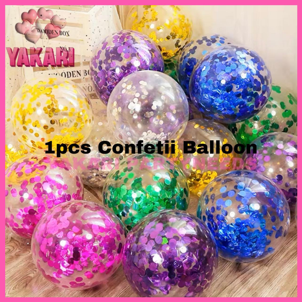 1PC Transparent Balloon With Confetti Size Confetti Balloon For ...