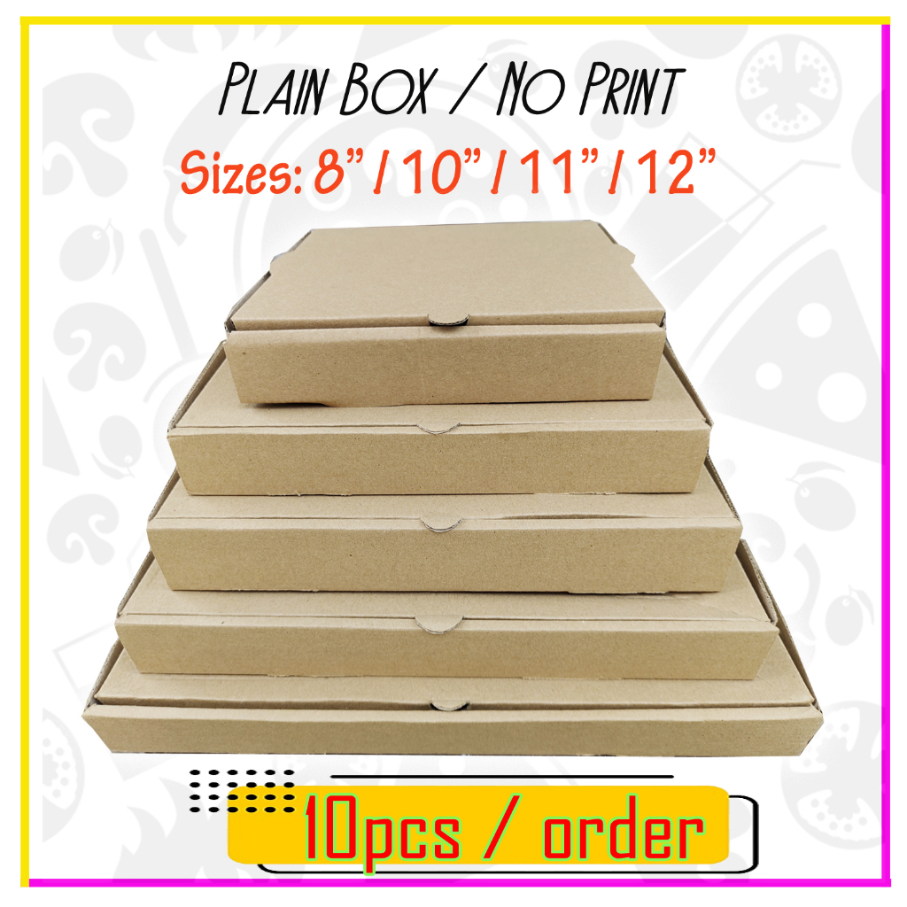 8" 10" 11" 12" / PLAIN / Pizza Box Corrugated /Buko Pie / Kakanin Box ...