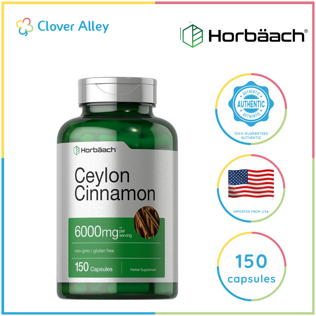 Horbaach Ceylon Cinnamon 6000 mg | 150 capsules (12/2025 expiry ...