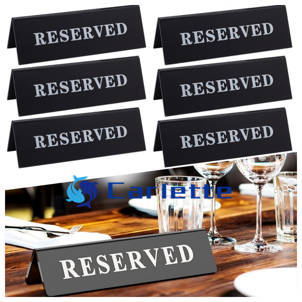 6 Pieces Plastic Reserved Table Sign Table Tent Wedding Sign Guest ...