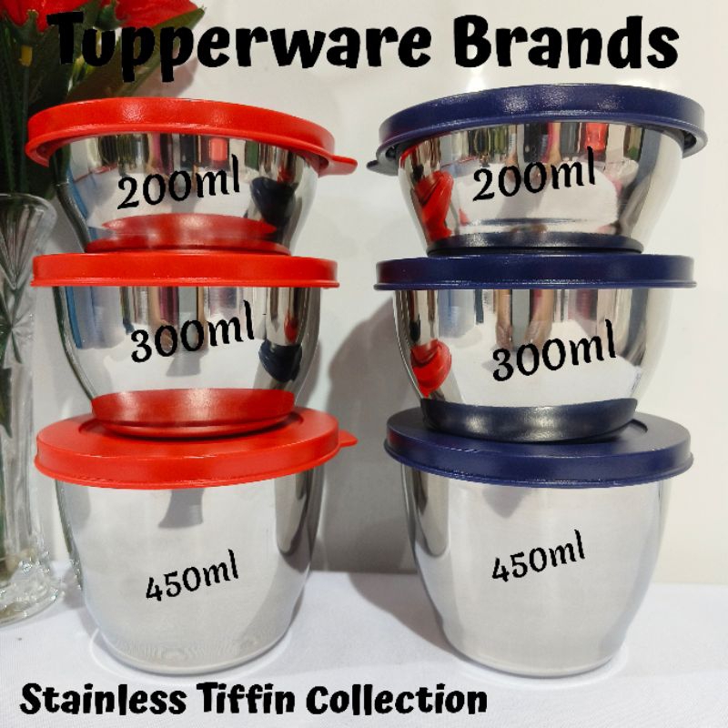 Tupperware Brands Stainless Tiffin Collection (3pcs) | Shopee Philippines
