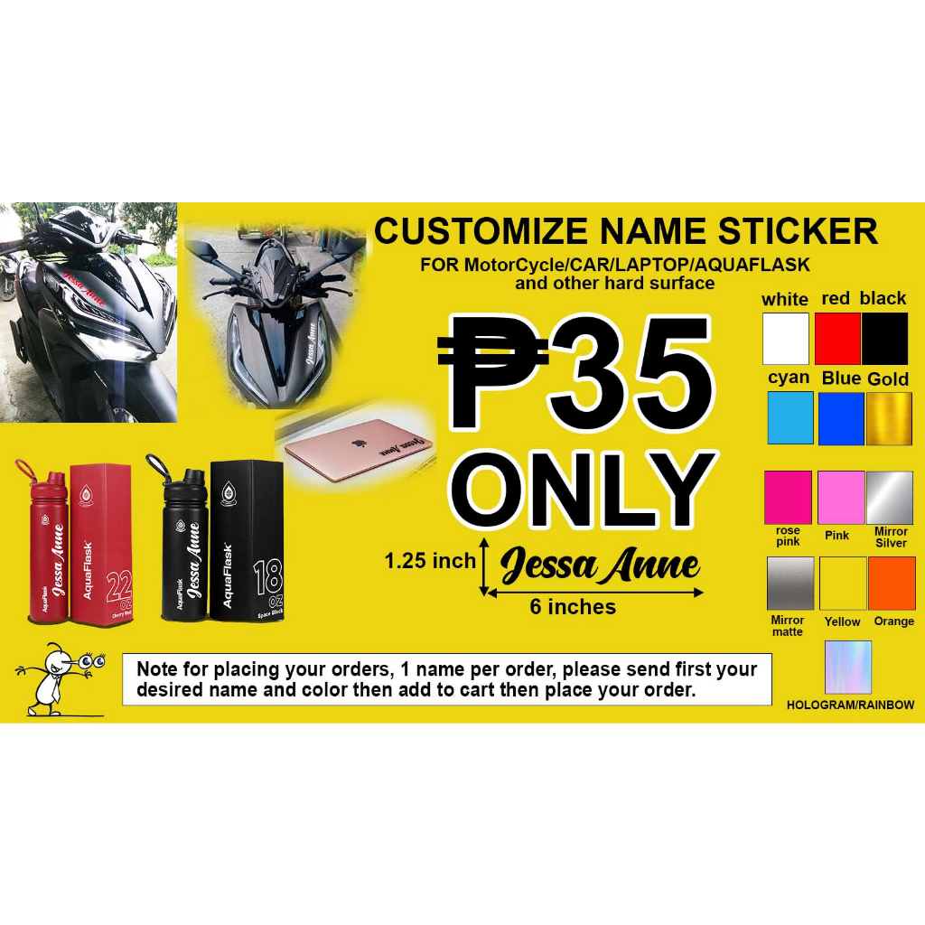 Personalize sticker customize sticker Name | Shopee Philippines