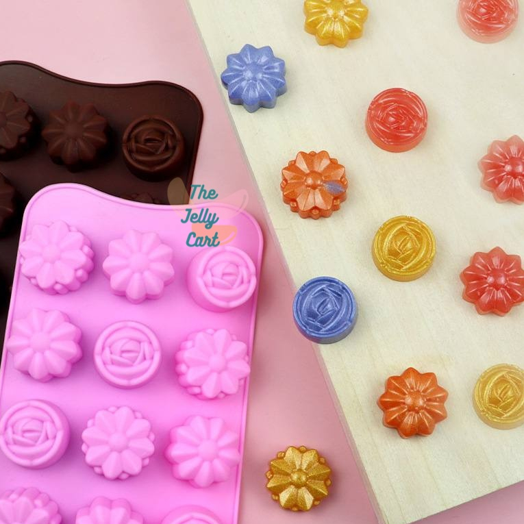 Assorted Mini Flower (2) Silicone Molder Rose Fondant Cake Decoration ...