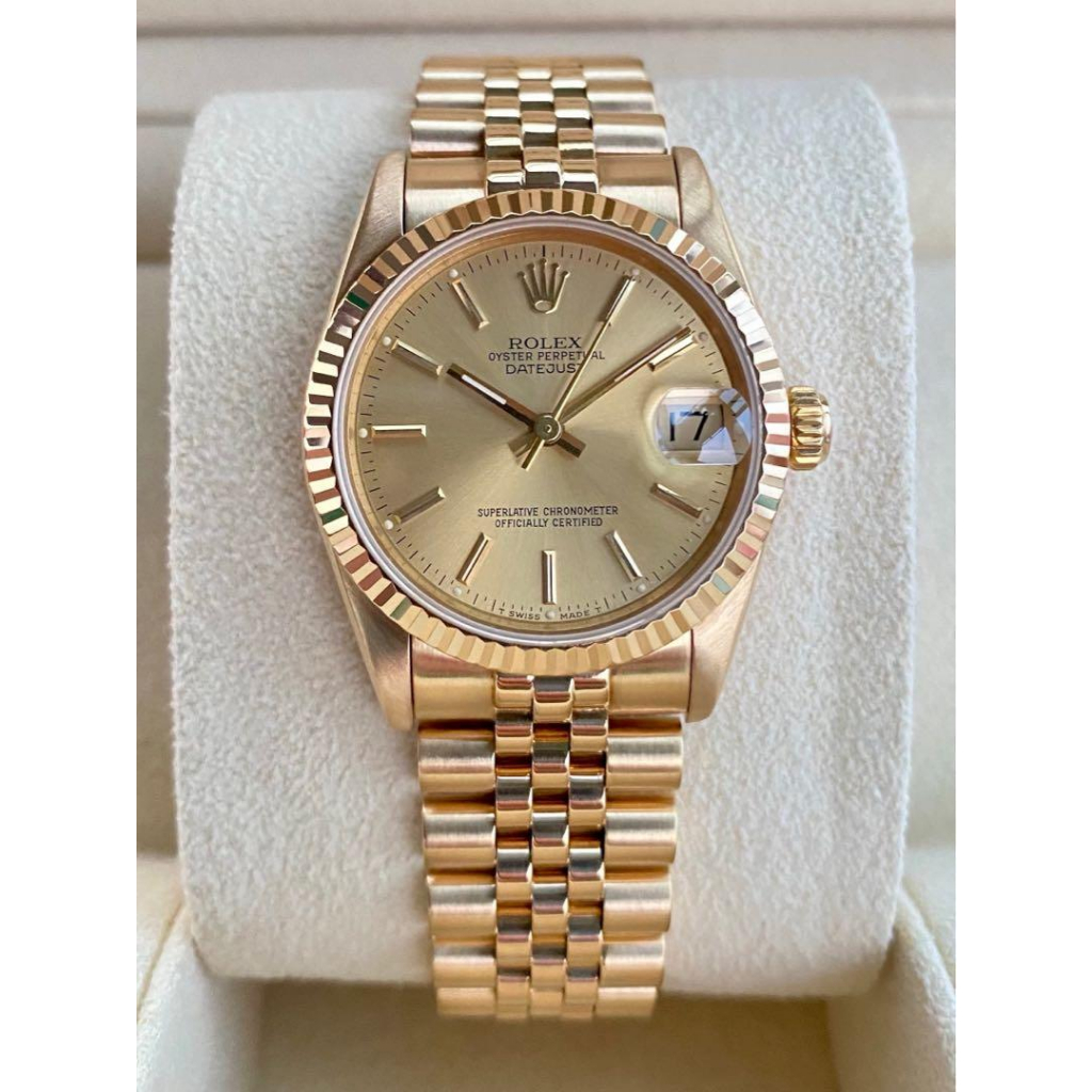 Luxury Brand Rolex Datejust'Yellow Gold K-Gold Unisex AUTOMATIC watch # ...