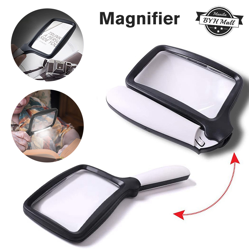 Presbyopic Handheld Magnifier Square Foldable With LED Lights For ...