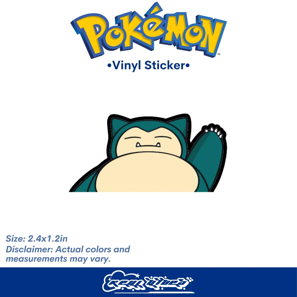 Snorlax Peeker Sticker Pokemon Sticker Cartoons Vinyl Stickers ...