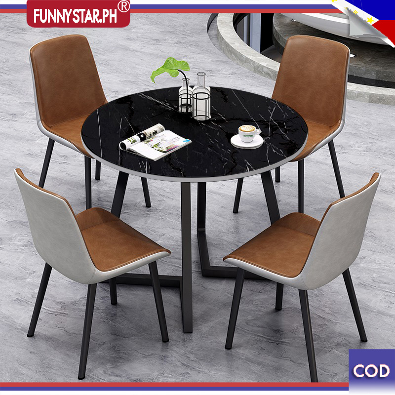 Nordic Minimalist Dining table Round Business Office Negotiation Table ...