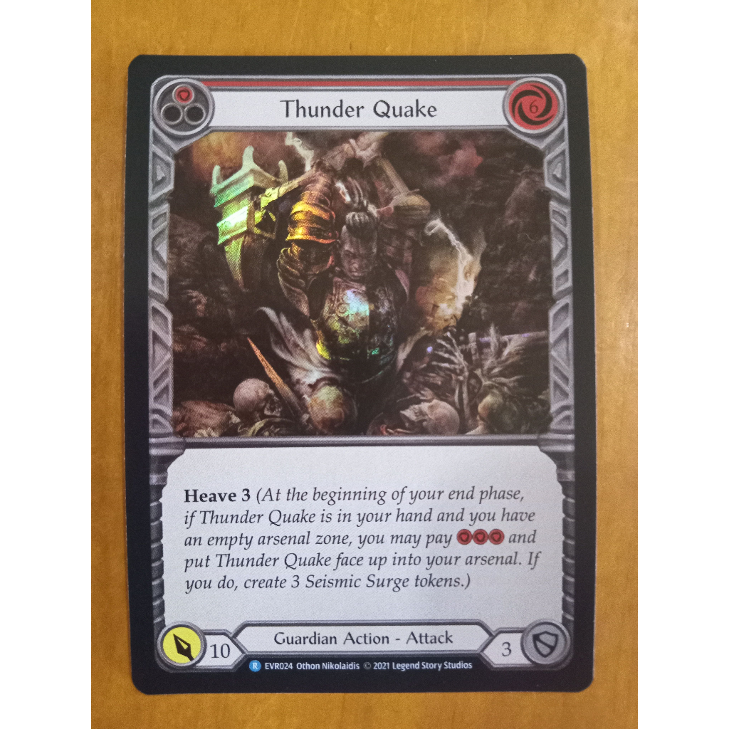 FAB RF Thunder Quake Rainbow Foil Rare Flesh and Blood TCG Guardian Attack Action Everfest EVR ...