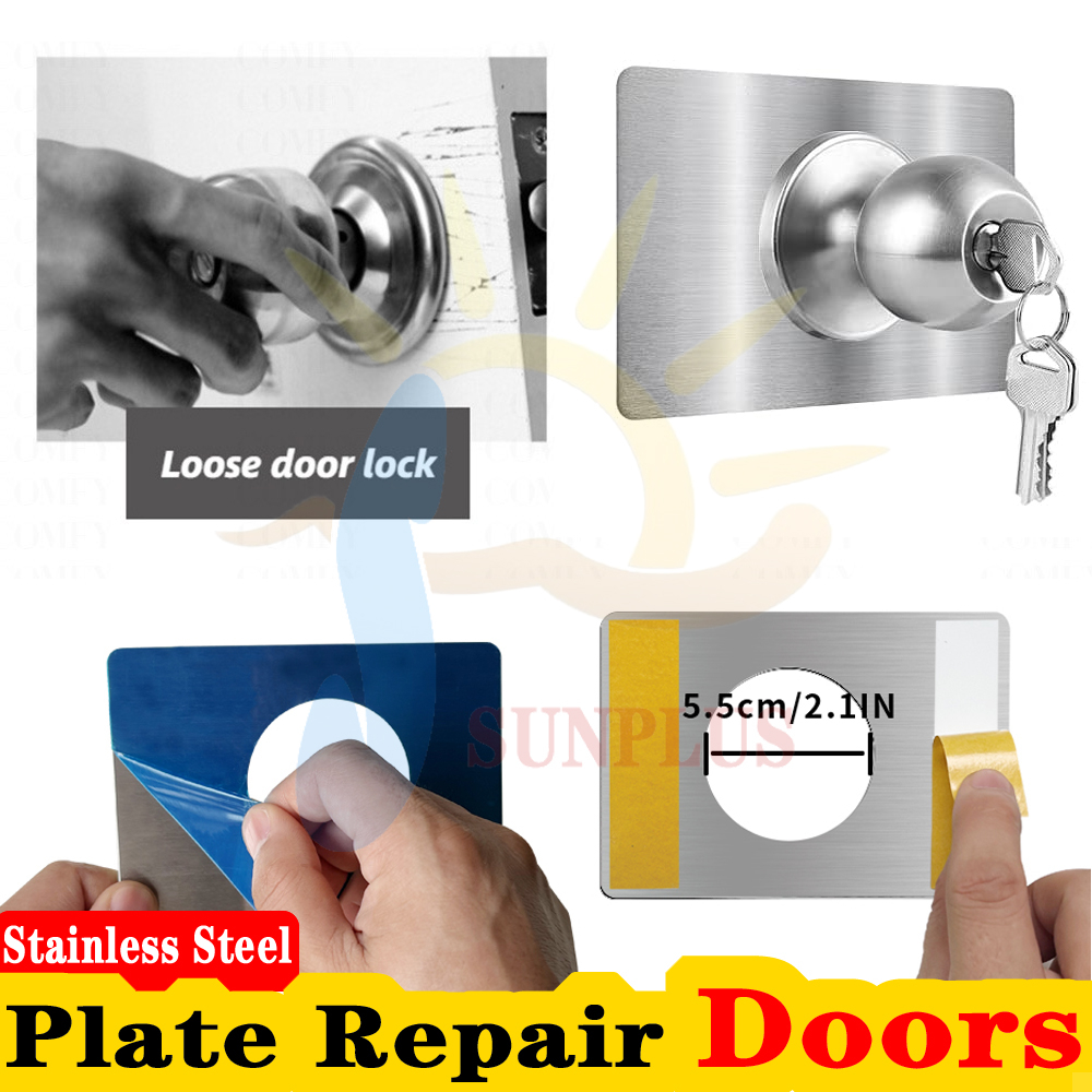 Makapal (2PCS) Stainless Steel Plate Repair Doors Door Reinforcement ...