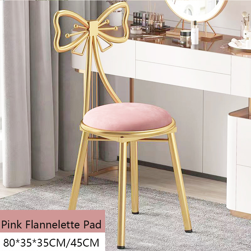 Vanity Chair Velvet Cushion Metal Frame Lounge Dresser Seat with ...