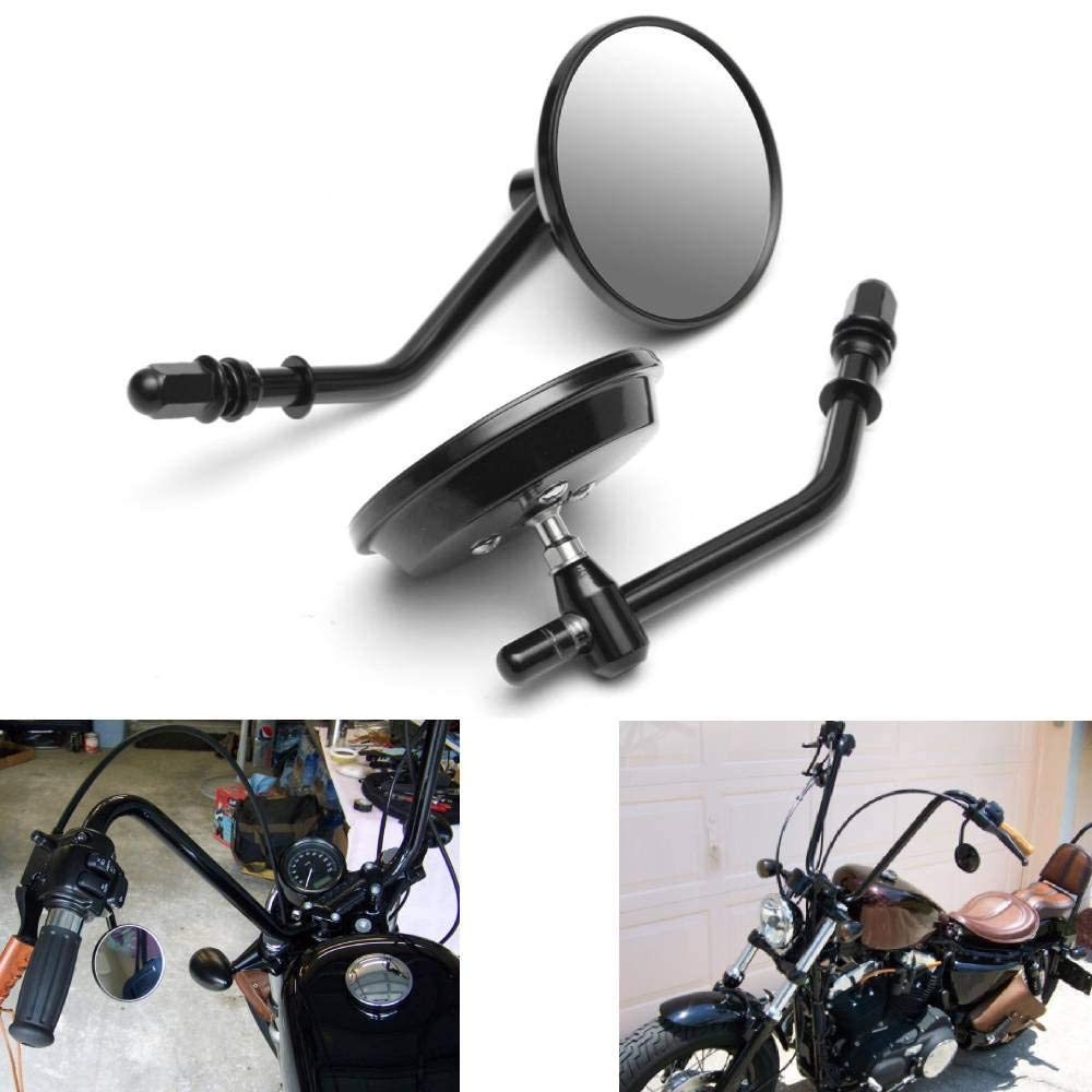 Hifast Motorcycle Mirrors Black 8mm Motorcycle Mirrors Short Stem 3