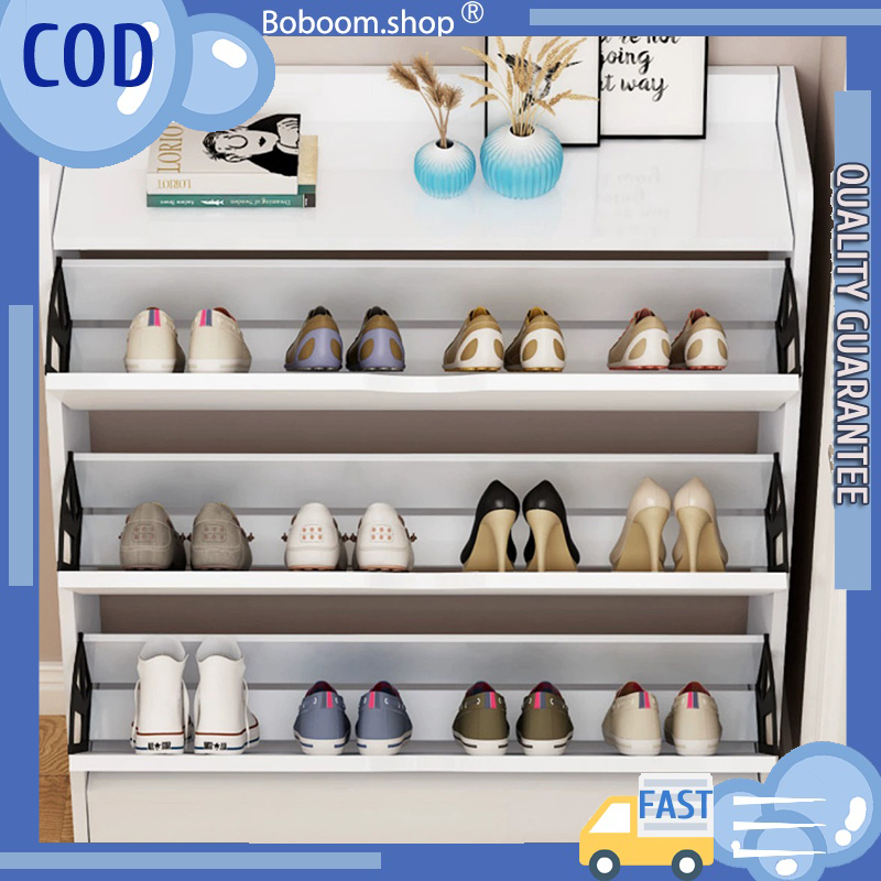 ♬COD♬ Modern Shoe Cabinet Flip Shoe Rack Door Side Shoe Organizer With ...