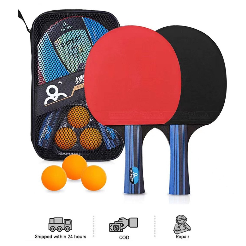 Table Tennis Bats Set, 2 Premium Rackets and 3 Ping Pong Balls Ping ...