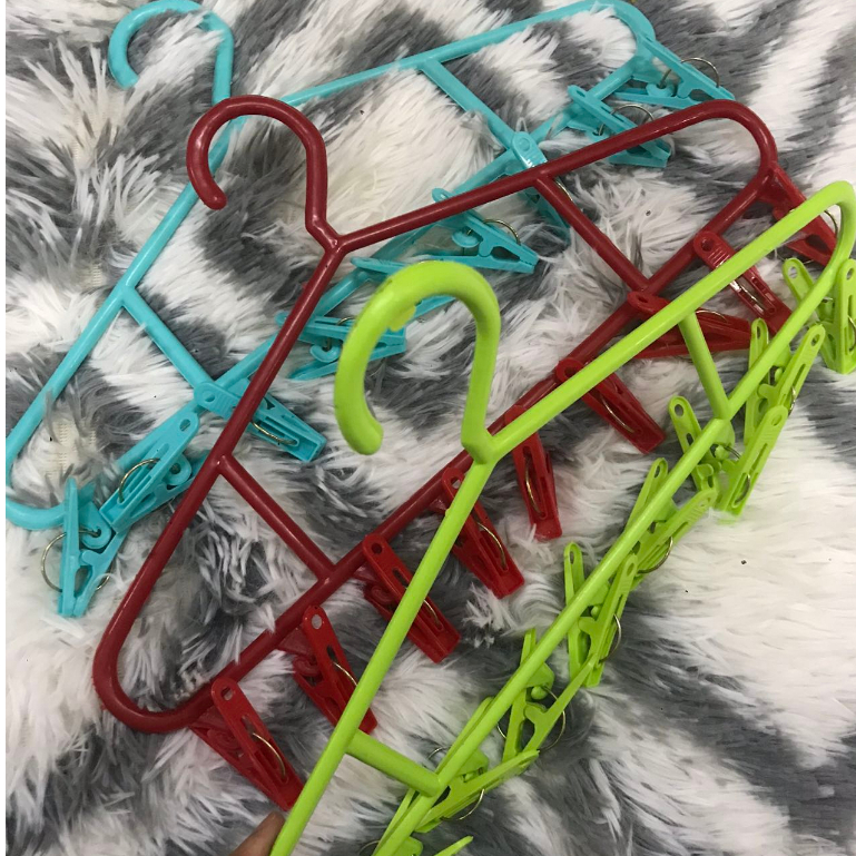 FELICE NEW COD! Clips Laundry Hanger, Plain Clothes Hanger with Clips ...