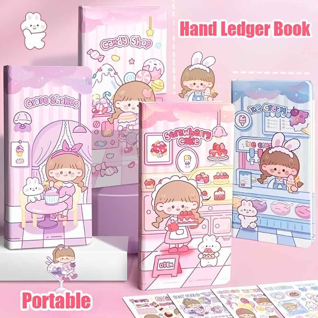 Super Cute Handbook High Beauty Cartoon Cover Grid Inner Page Student ...