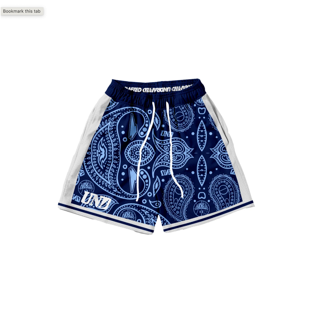 UNDRAFTED BANDANA BLUE V2 MESH SHORTS | Shopee Philippines