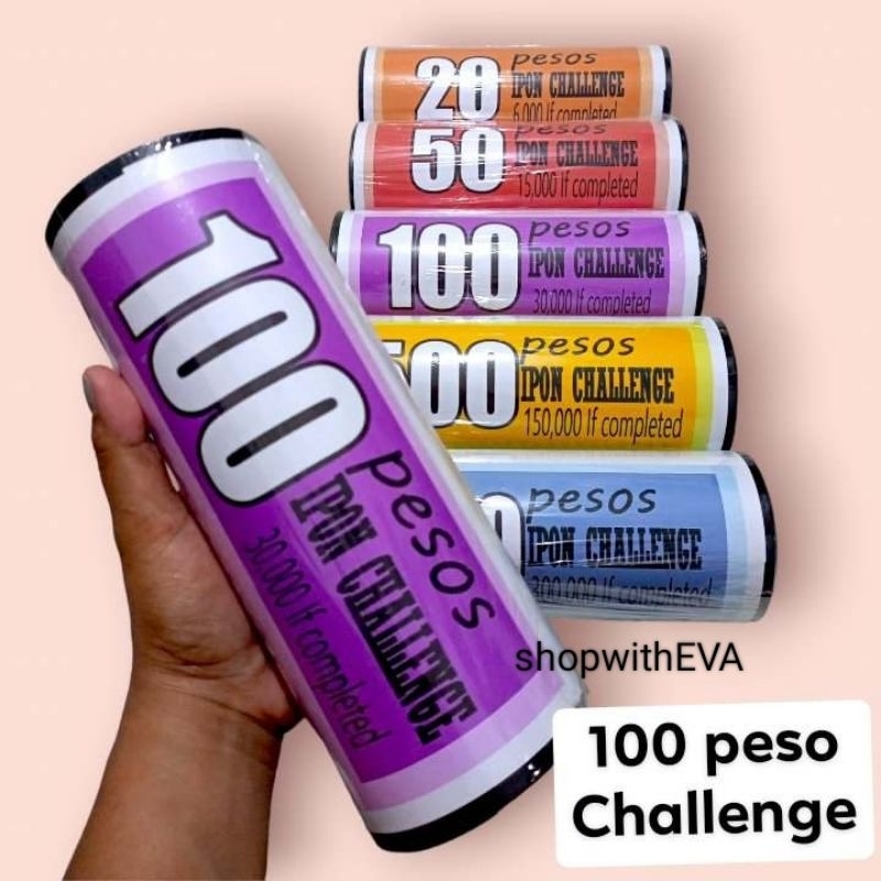 100 peso paper bills ipon challenge coinbank alkansya | Shopee Philippines
