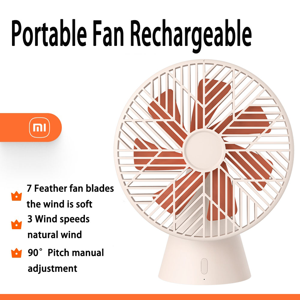 Xiaomi Portable Fan Rechargeable 4000 MAh Personal Foldable Desktop ...