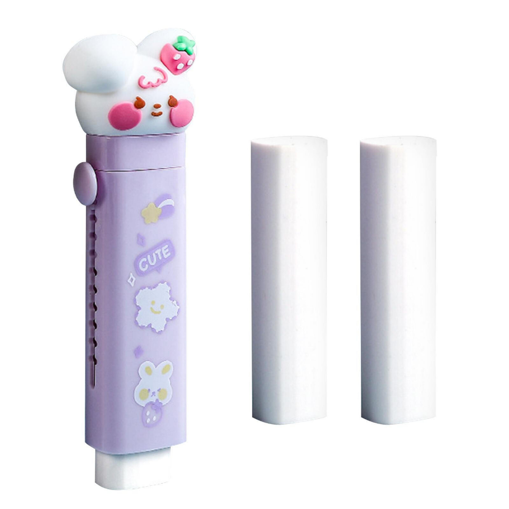 VK Kawaii Retractable Eraser Refillable Cute Rubbers Students School ...