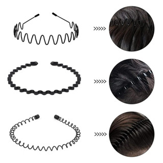 6Pcs/Set Unisex Hoop Hair Band Male Sports Comb Wave Hairpin Big Back ...