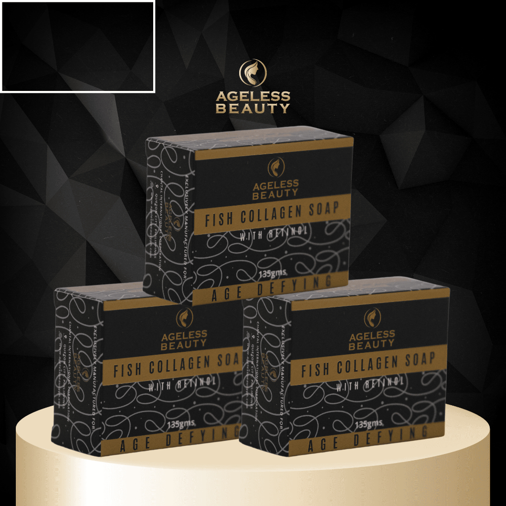 AGELESS BEAUTY TRIO BUNDLE Fish Collagen Soap with Retino For Healthy ...