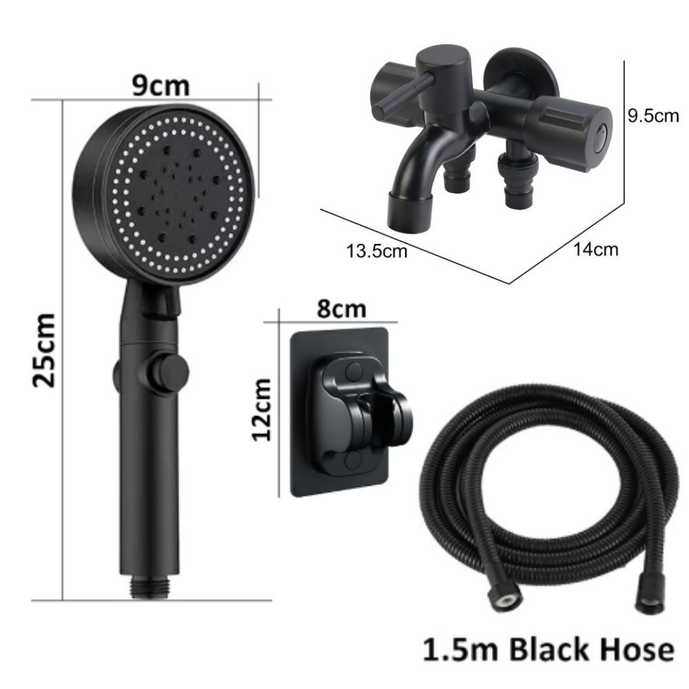 3 in 1 Shower Head Set 5-speed Booster Shower with Hose Portable ...