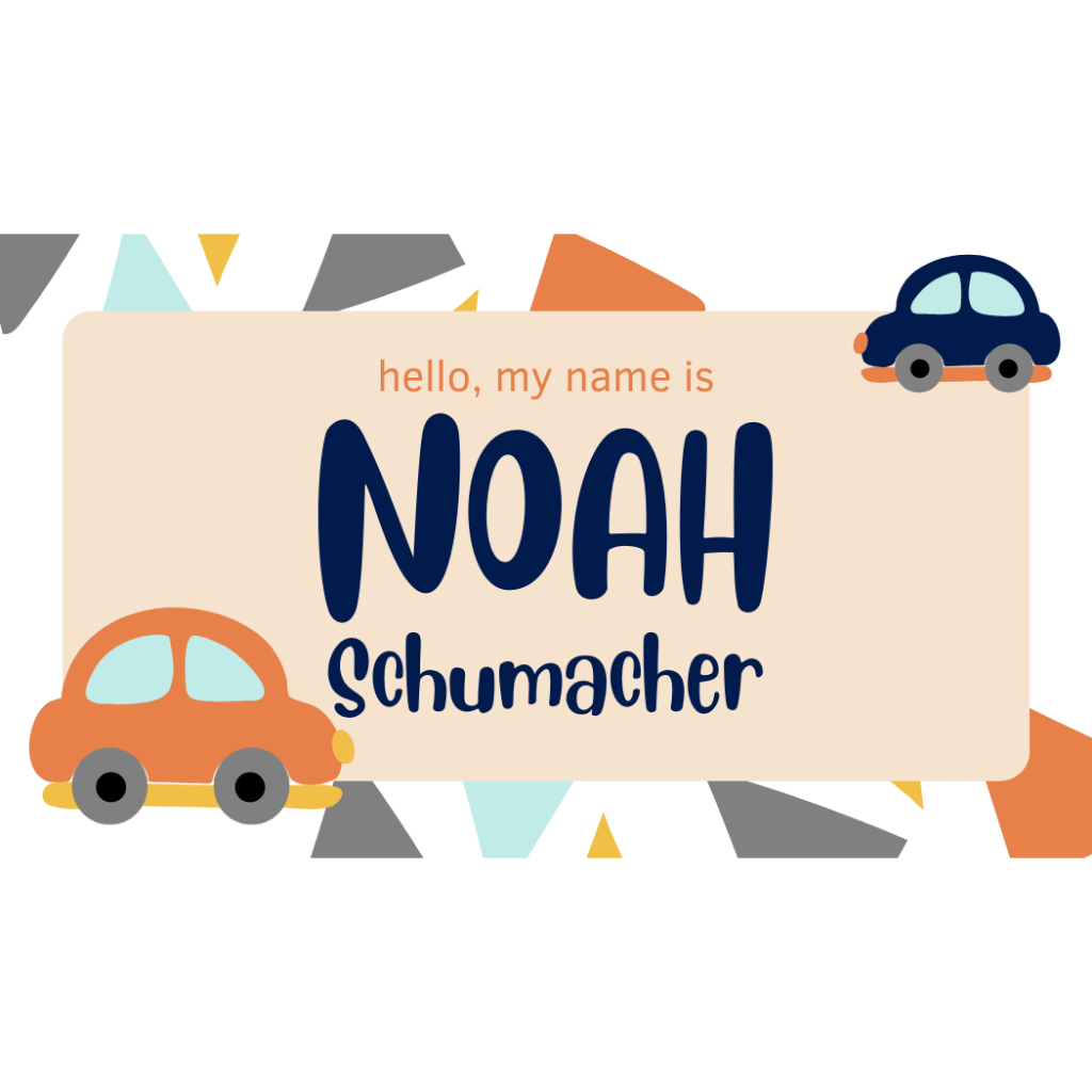 NAME TAG Laminated for school personalized for kids nametag colorful ...