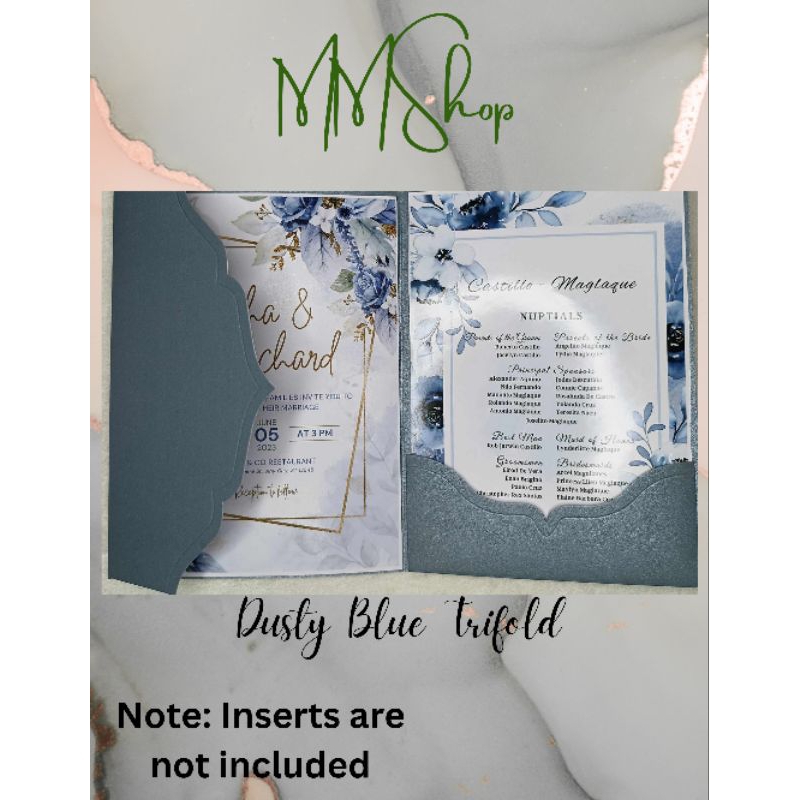 MMS♥️5x7( Fit to 5R) Design 3 Trifold DieCut Invitation cover | Shopee ...