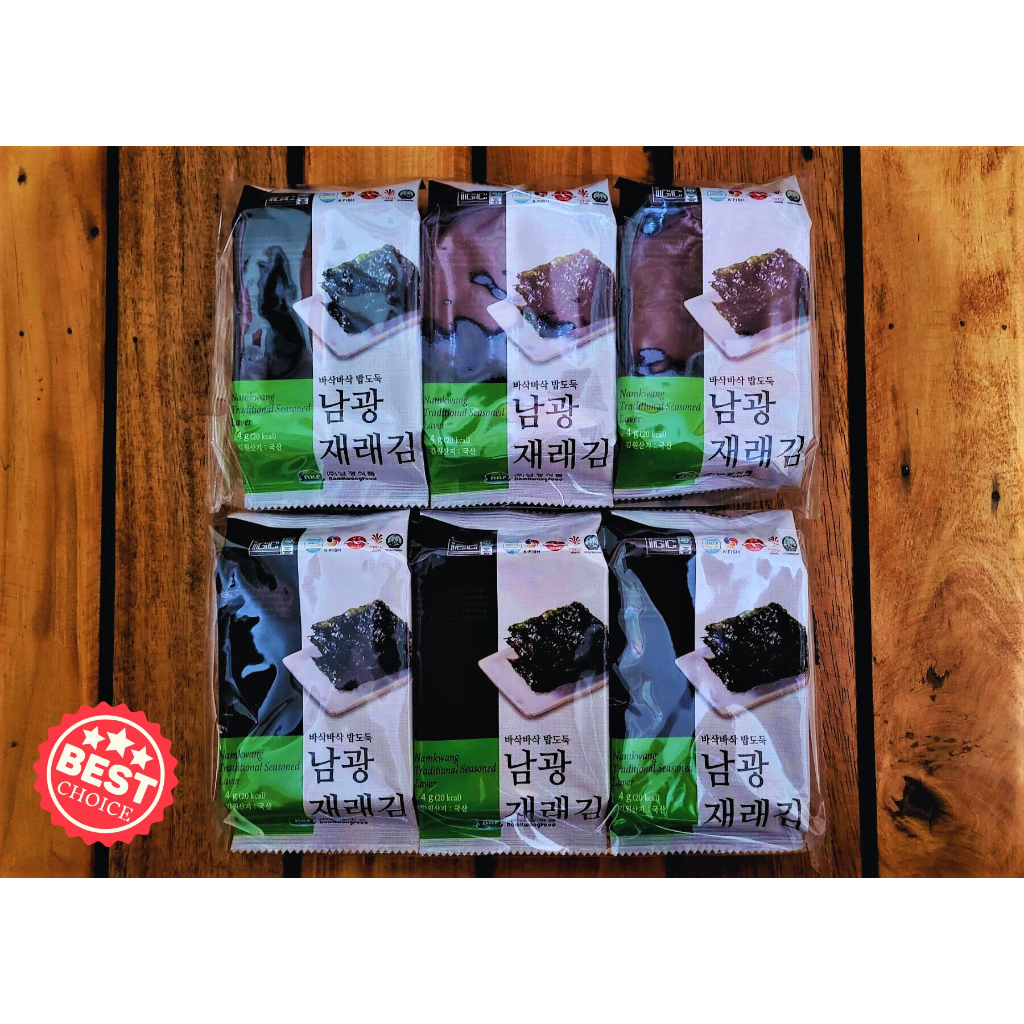 [BEST SELLER] NAMKWANG SEAWEEDS 6 POUCHES Korean Seasoned Nori (Expiry ...