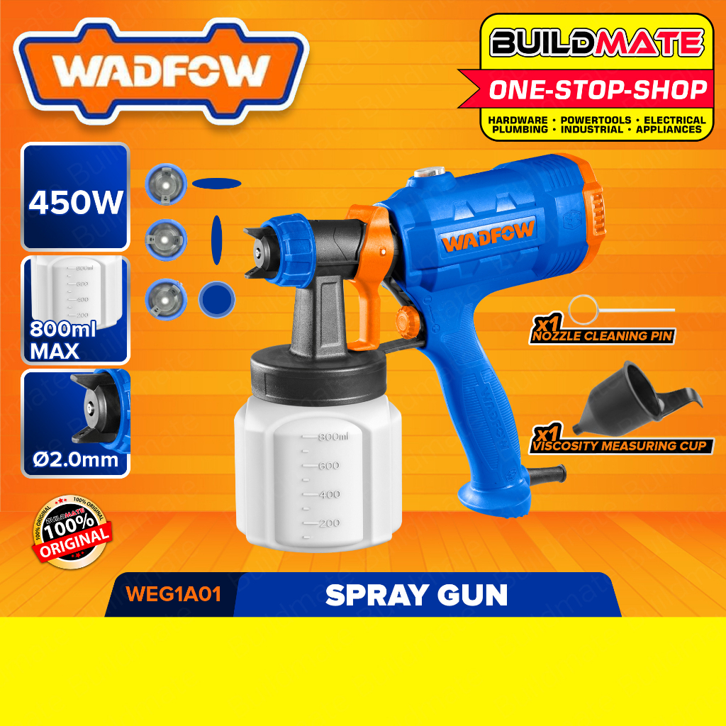 Buildmate x WADFOW HVLP Electric Spray Gun 450W 800ML Power Paint Zoom Sprayer Gun WEG1A01 WPP ...