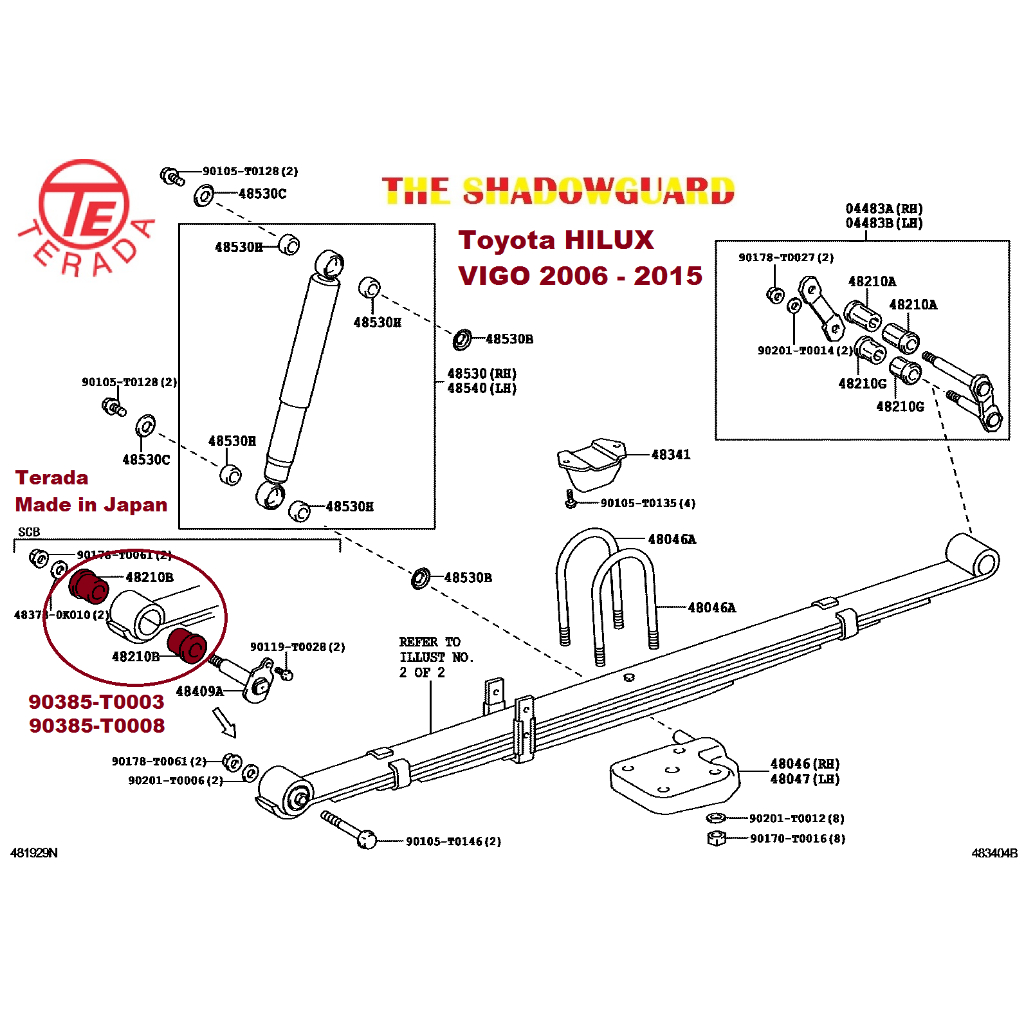 Leaf Spring Bushing 90385-T0008 or 90385-T0003 For Toyota HILUX VIGO ...