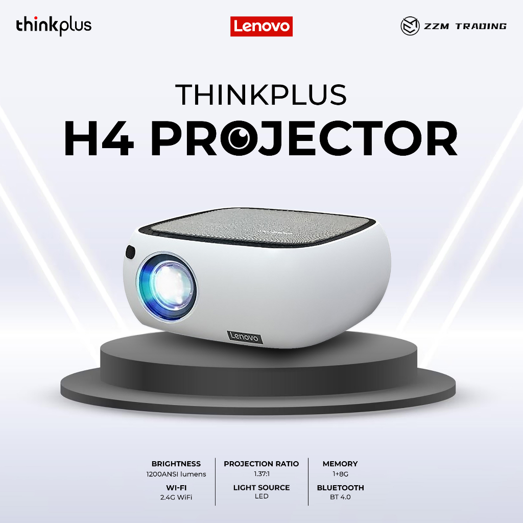 Lenovo Thinkplus H4 Projector Smart Projection 4K Theater 1200ANSI ...