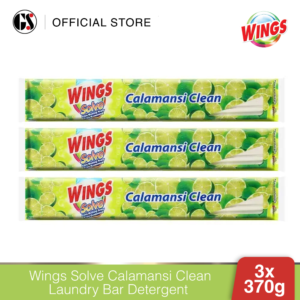 Wings Solve Calamansi Clean Laundry Bar Detergent 370g Set of 3 ...