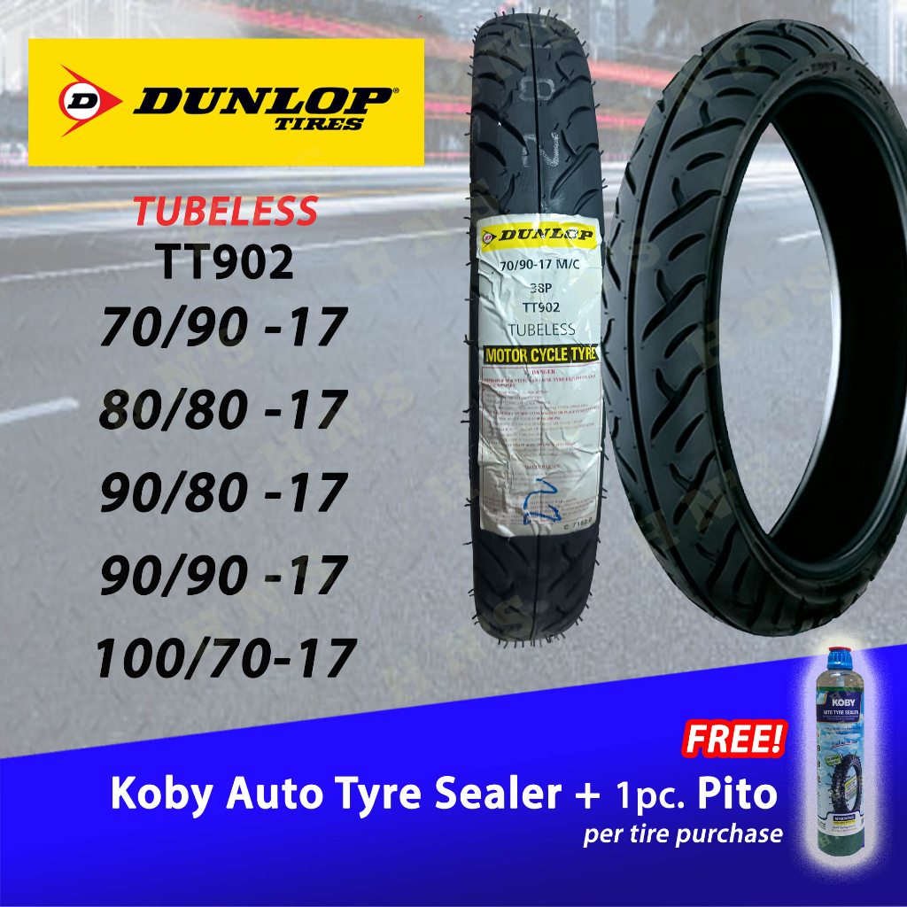 DUNLOP TT902 Tubeless Tires (70/90-17 , 80/80-17 , 90/80-17 , 90/90-17 ...