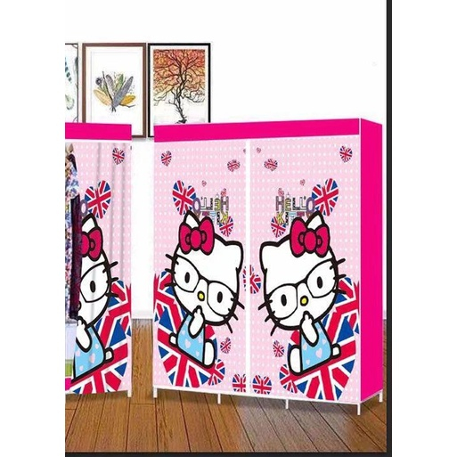 KM Wardrobe 3D Design DIY Multifunction Clothes Storage Rack Cabinet ...