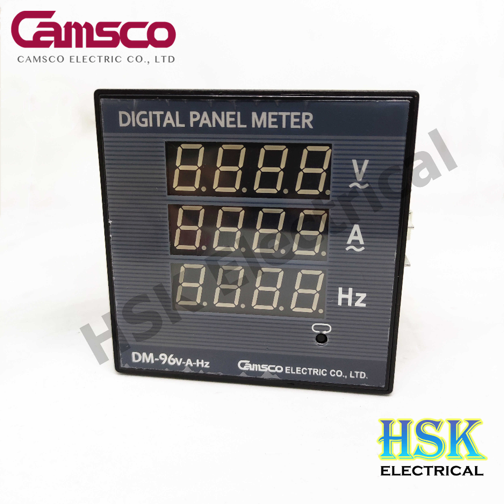 96x96mm Camsco Digital Panel Meter DM-96 Voltmeter Ammeter Watt / Hertz ...