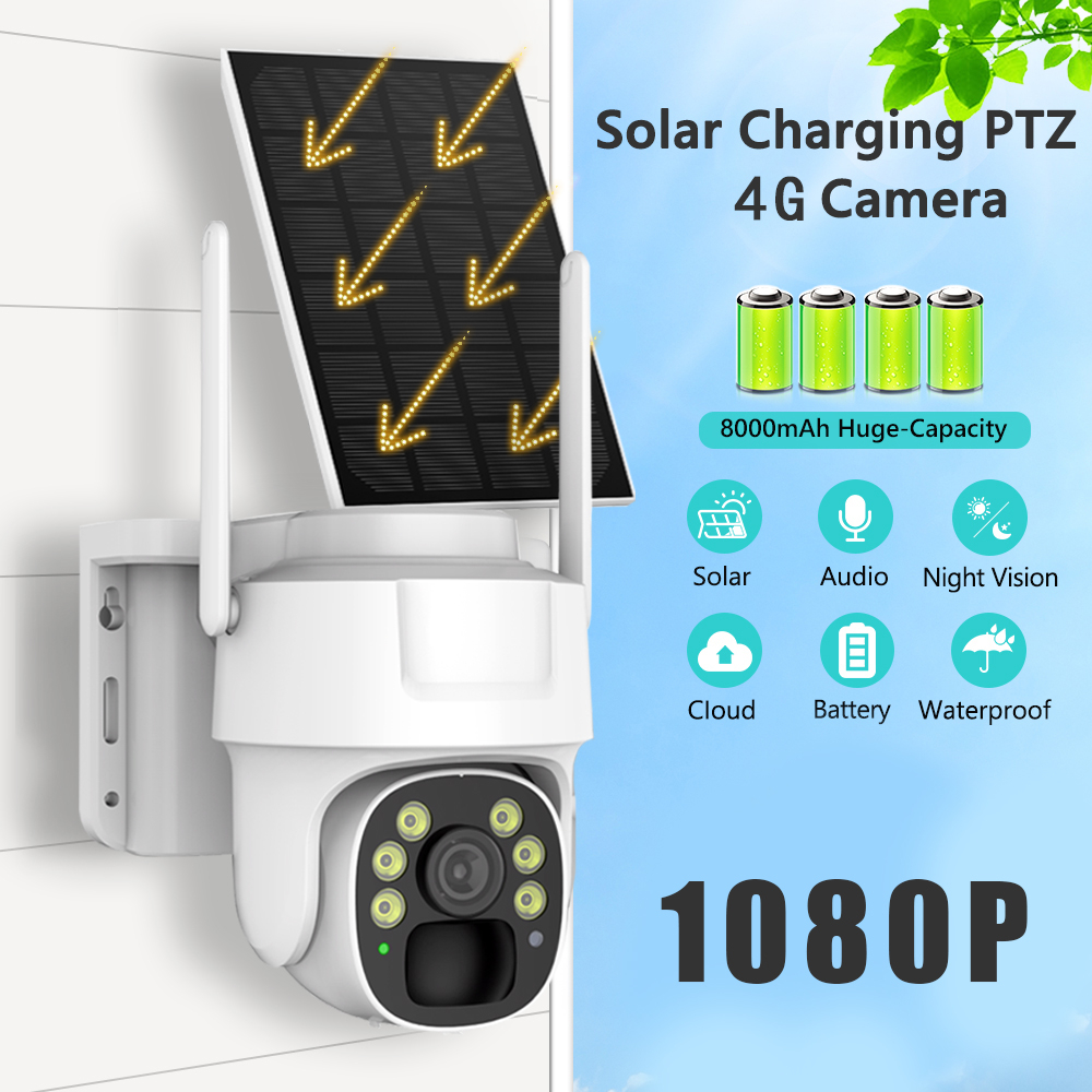 ODSCN V380 T3 Solar Power CCTV 4G 1080P IP Camera Bulit-in 8000mAh ...