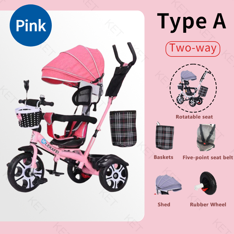 4 In 1 kids bike baby tricycle Children Tricycle Baby Stroller kids bicycle Stroller Bike ...