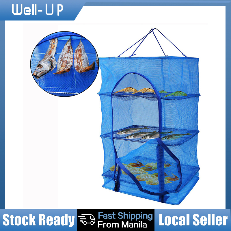 NET001-3Layer Foldable Drying Rack for Vegetable Fish Dishes Mesh ...