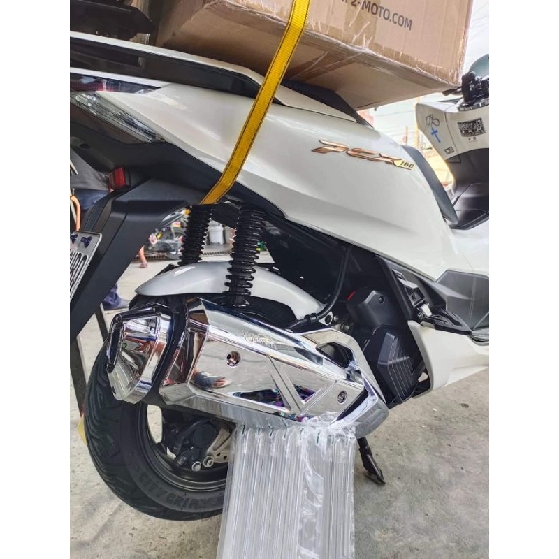 New Click 160 chrome heatguard (Original garnish hindi nagbabakbak ...