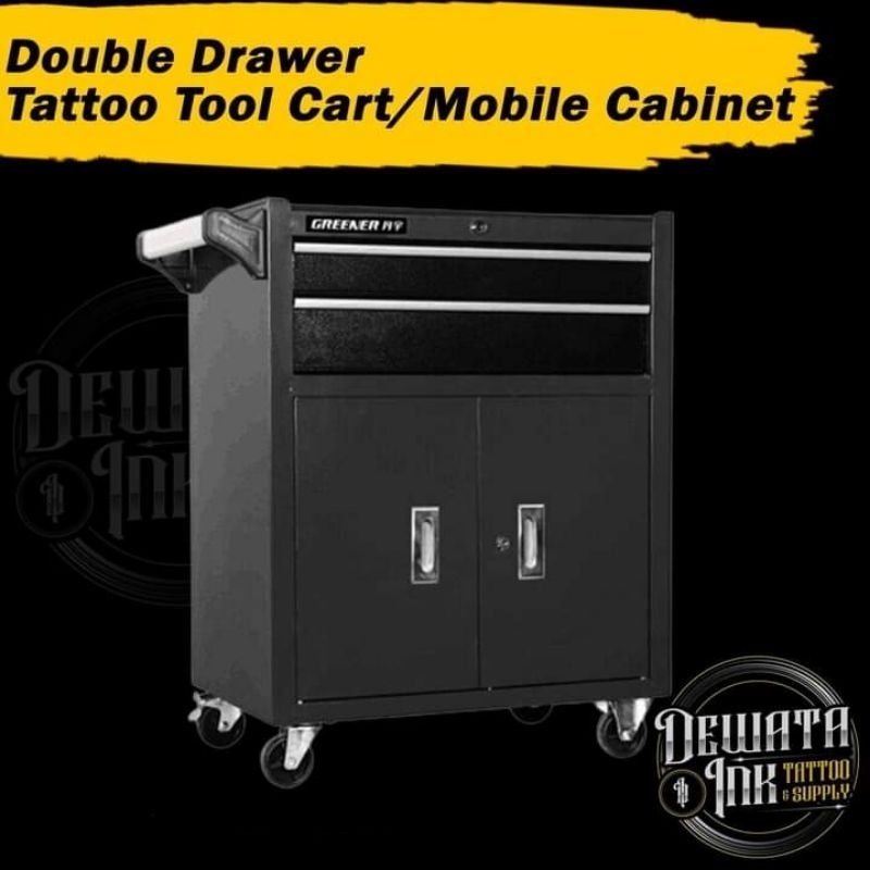 Double Drawer Tattoo Tool Cart / Mobile Cabinet | DEWATA INK | Shopee ...