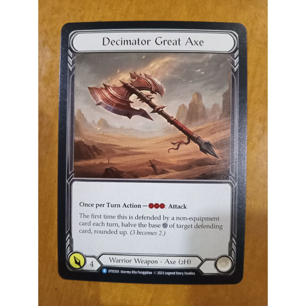FAB Decimator Great Axe Rare Dusk till Dawn Flesh and Blood TCG Warrior ...