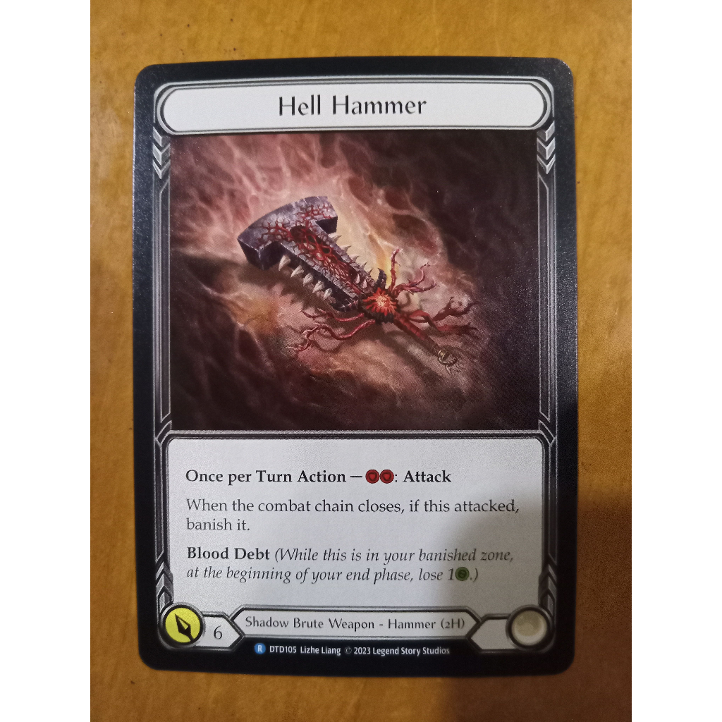 FAB Hell Hammer Rare Dusk till Dawn Flesh and Blood TCG Shadow Brute Weapon Hammer DTD | Shopee ...