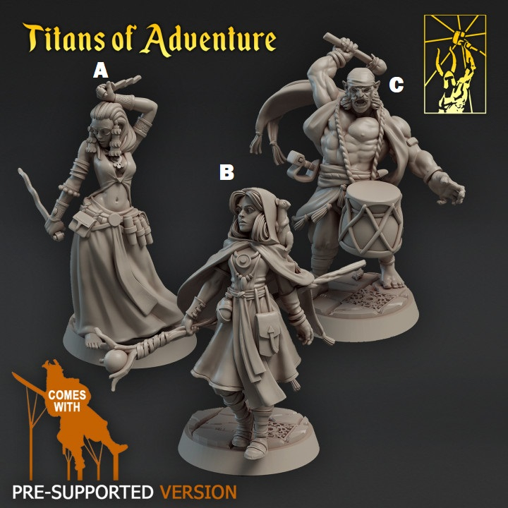 Titans Of Adventure Set 8 - Half Orc, Female Druid and Female Rogue DND ...