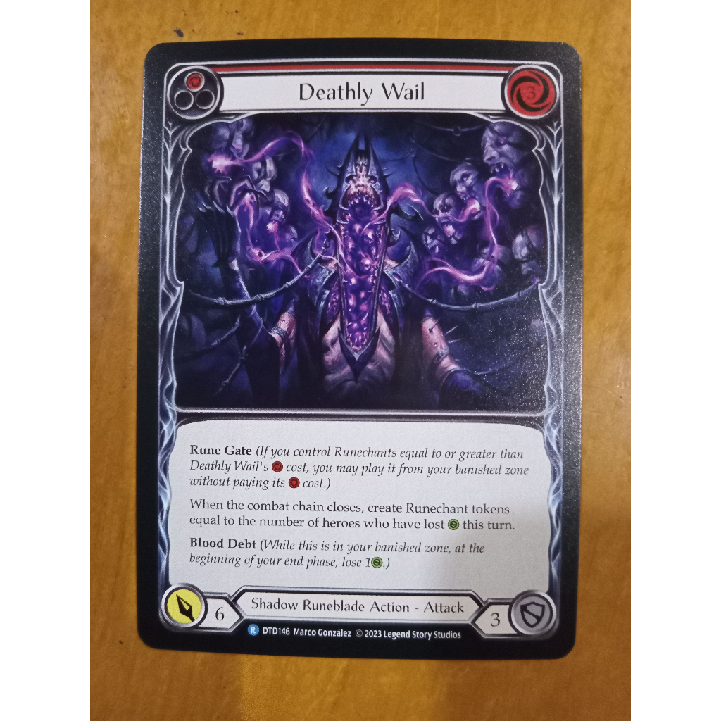 FAB Deathly Wail Rare Dusk till Dawn Flesh and Blood TCG Shadow ...