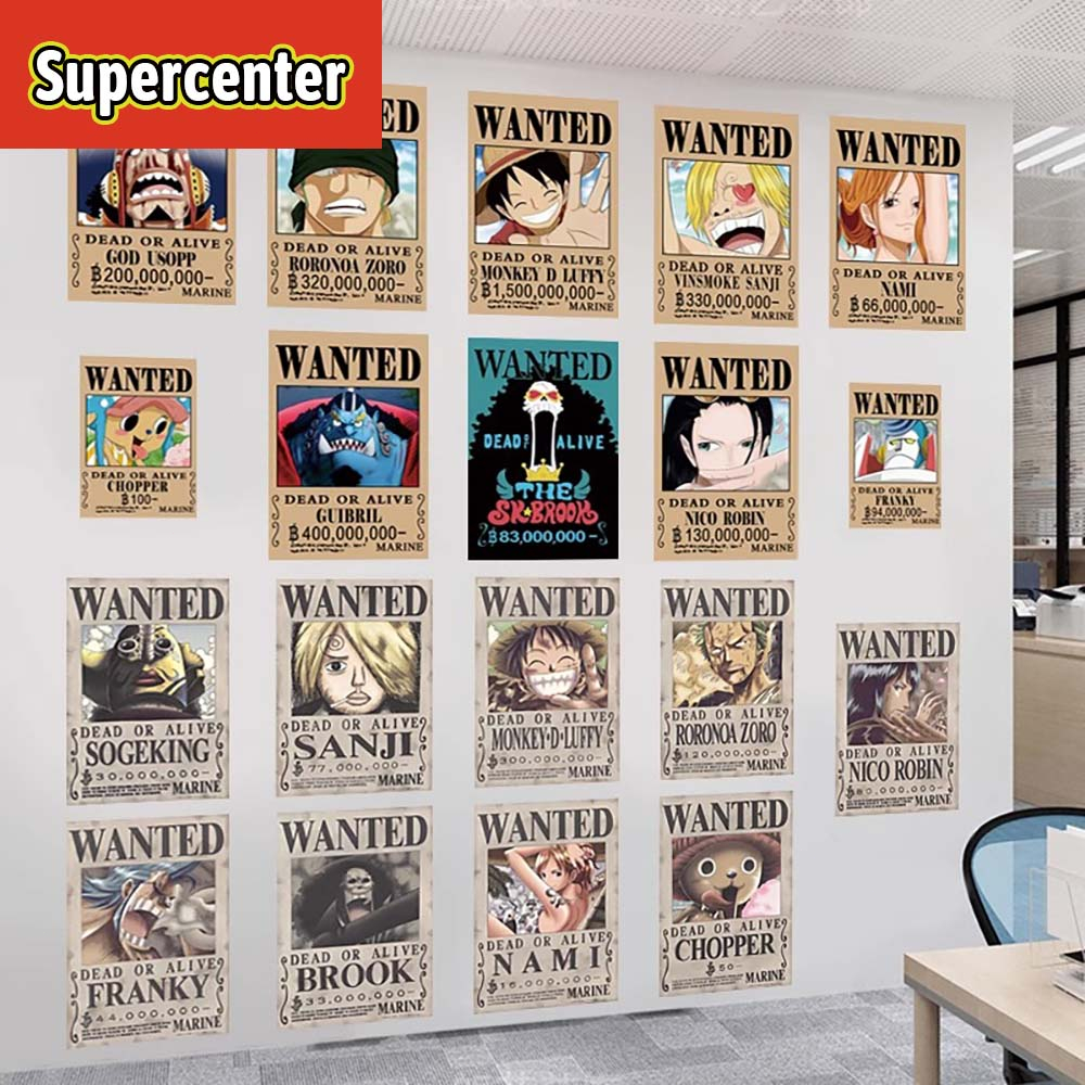 8pcs One Piece Wanted Poster Set Anime Posters Home Wall Decoration ...