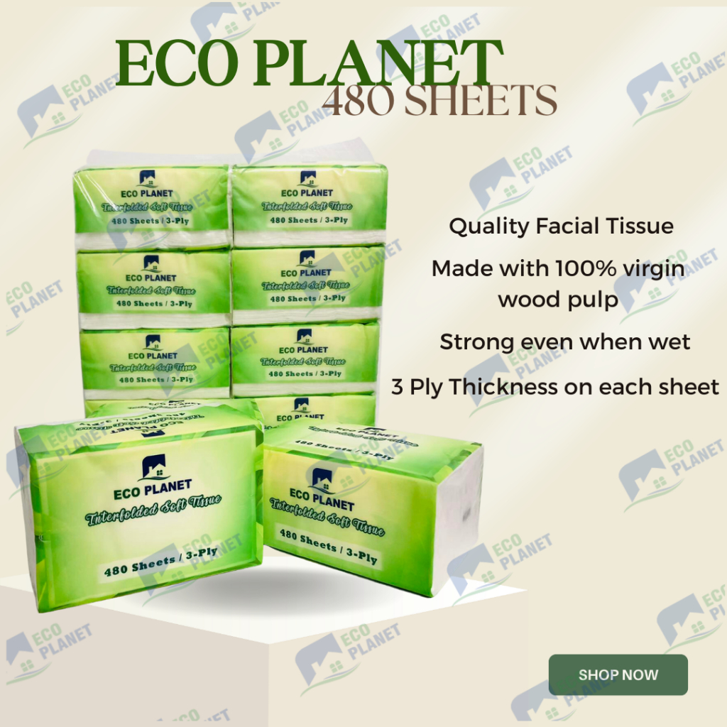 Ecoplanet COD#4ply ECO 480 Sheets Interfolded Smooth and Soft Facial ...