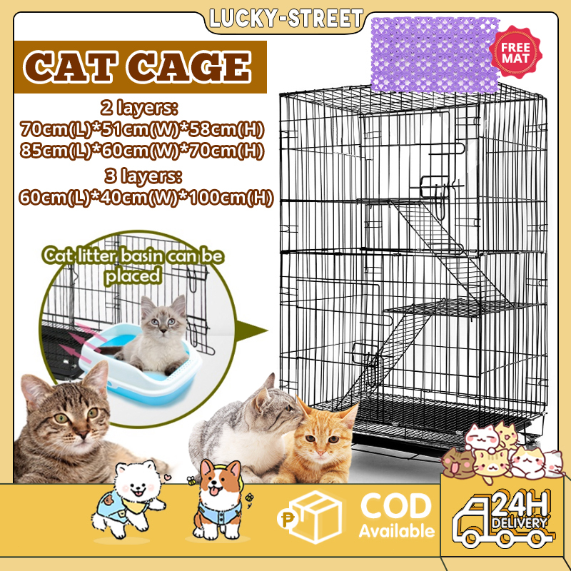 Cat Cage,2/3 Layers Easy Assemble Foldable Sturdy Large Space Anti-wear ...