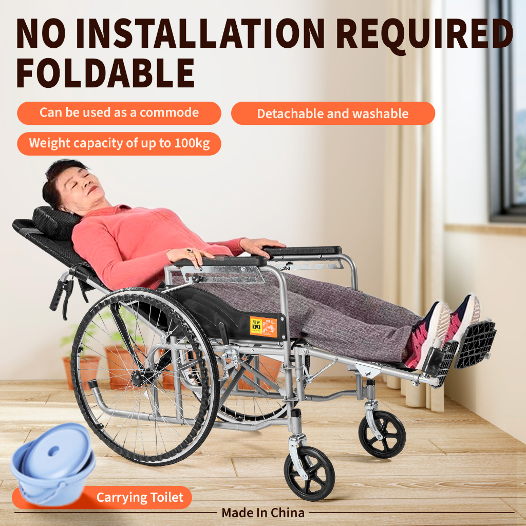 Functional Medical Wheelchair Hand Push Semi-recumbent Full Recumbent ...